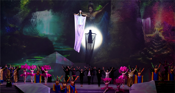 Attraction Show in National Aquatics Center. (WATER CUBE)